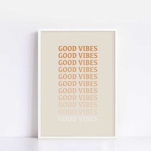 Handmade | Wall Decor | Good Vibes Boho Wall Art Unframed Art Print ...